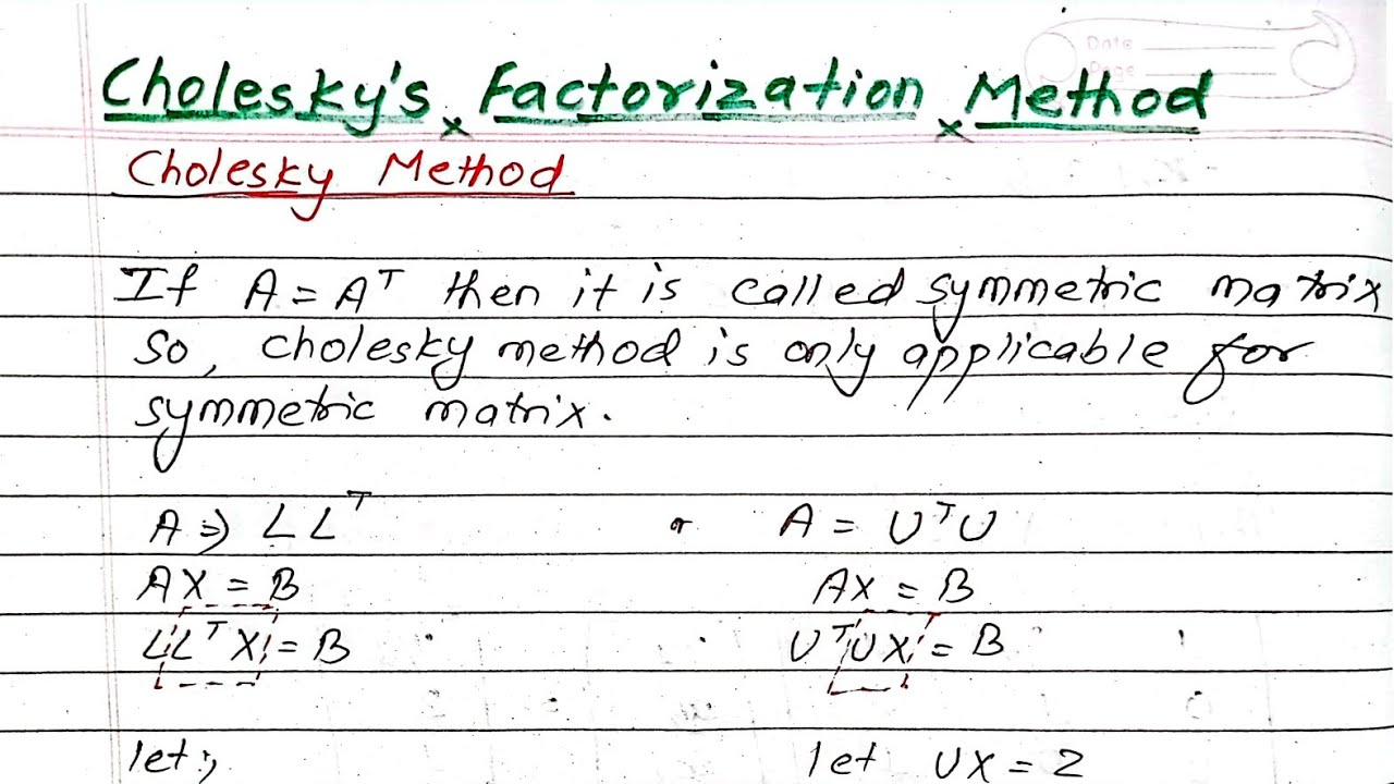 Unit:5 | Cholesky's Factorization Method | Prashant YT | Numerical Method | BE Civil | TU,PU,PoU,KU
