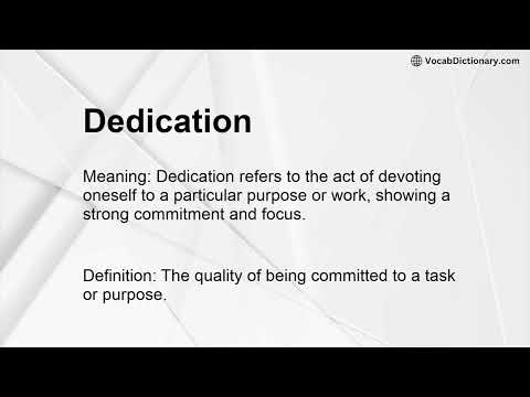 Dedication Meaning