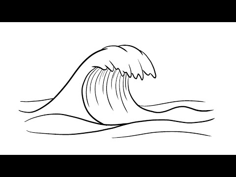 🌊 How To Draw a Simple Tsunami | Step-by-Step Lesson ✏️