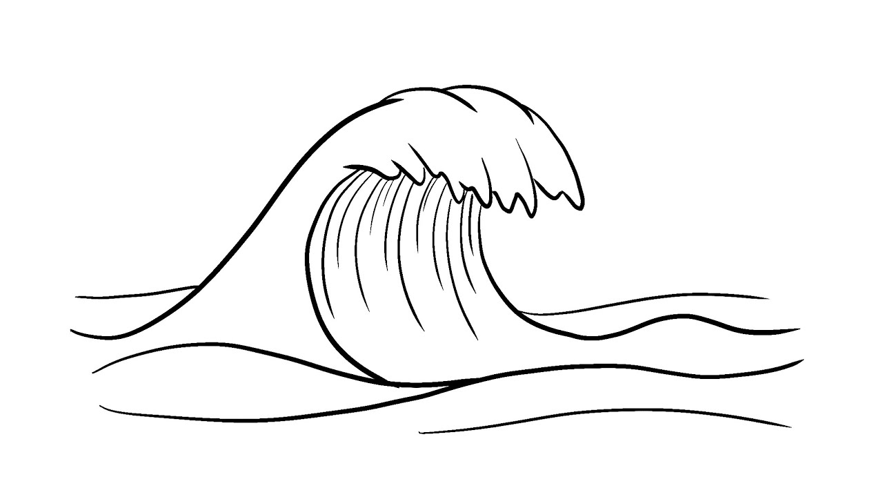 🌊 How To Draw a Simple Tsunami | Step-by-Step Lesson ✏️