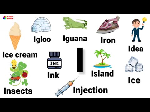 I Letter words in English | Words starting with Letter I | I Letter words with Pictures