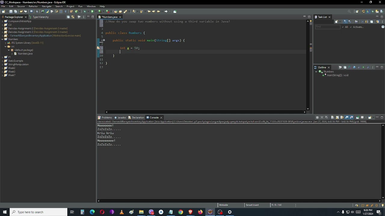 Java Programming Interview Questions | How do you swap two numbers without using a third variable?