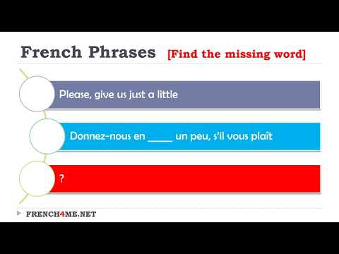 French Phrase Completion I Missing Word Game in 5 Minutes # Episode 02