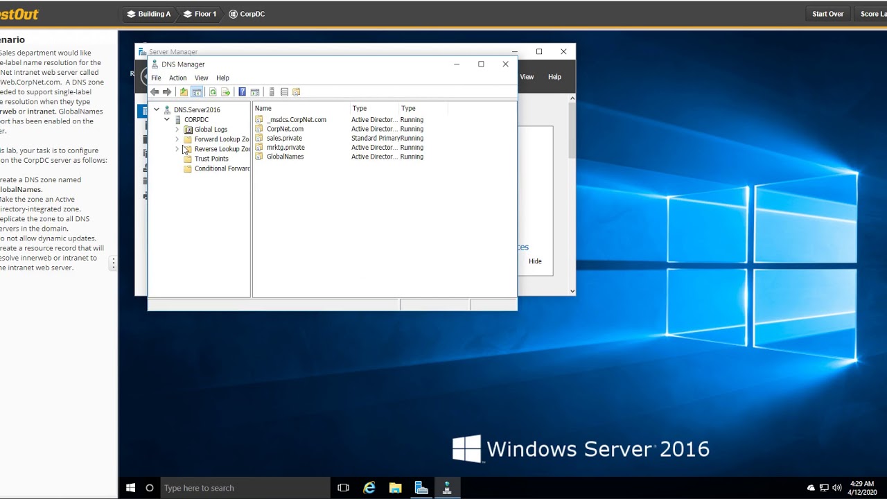 1 4 6 Create a GlobalNames Zone