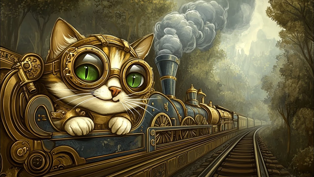 Oliver the Steampunk Cat - AI Animation Music Video