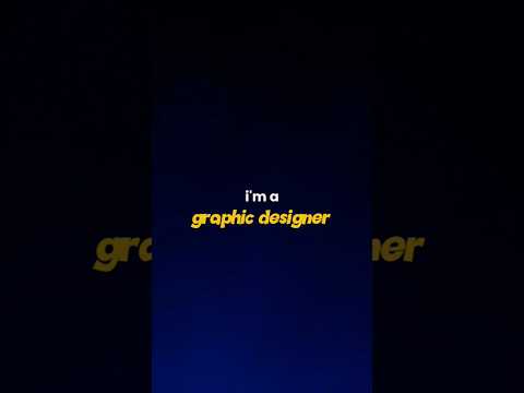 I'm a graphic designer 😎