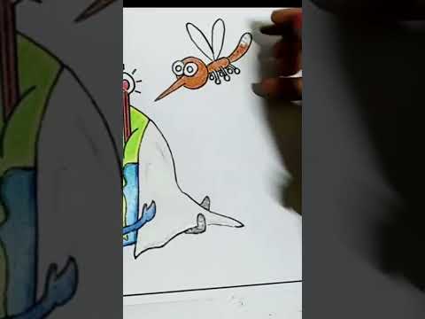 mosquito drawing - diy step by step #shorts | science drawing academy