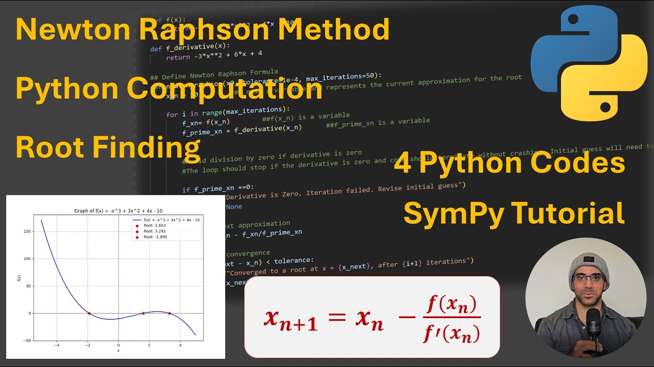 Python Code for Mastering Root Finding using Newton-Raphson and Beyond!