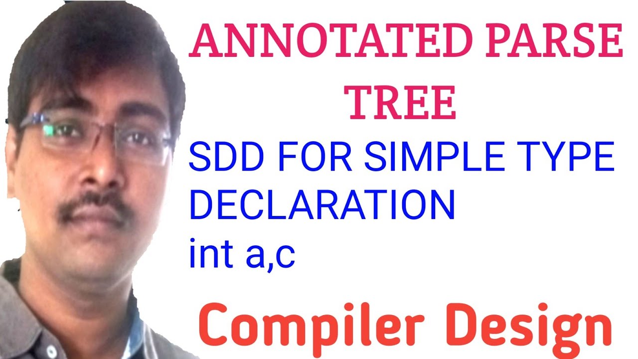 30. ANNOTATED PARSE TREE || SDD FOR SIMPLE TYPE DECLARATION  || int a,c || EXAMPLE-3