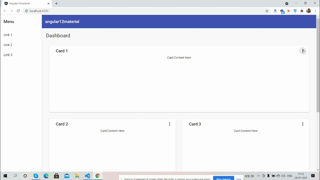 Angular 12 Admin Dashboard Template Using Angular Material