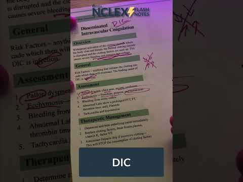 DIC (Disseminated Intravascular Coagulation)- Part 2 #NCLEX #nursingschool #NCLEXprep #shorts