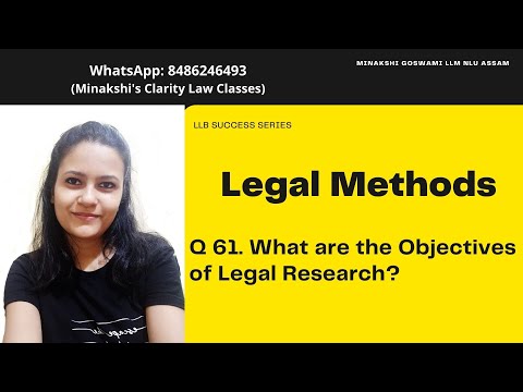 Objectives of Legal Research | Legal Methods Complete Syllabus and Note for LLB KSLU KLE Examination