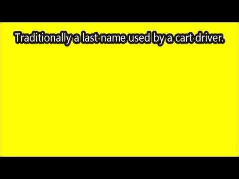 Meaning Of The Name Carter