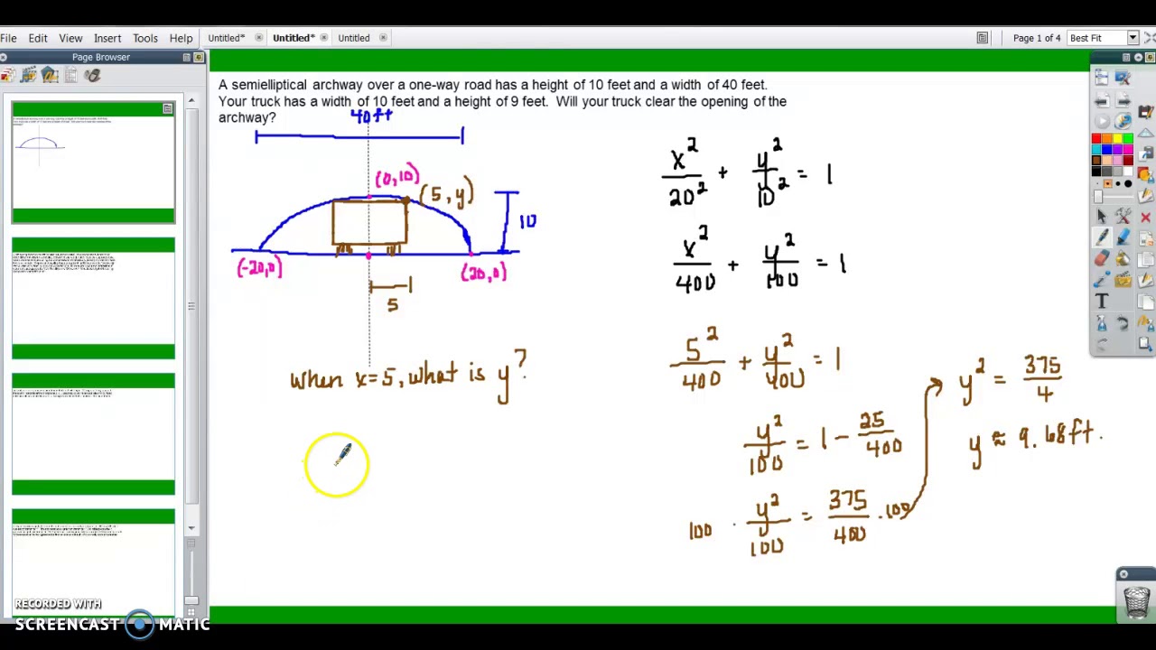 Ellipses - Application Problems
