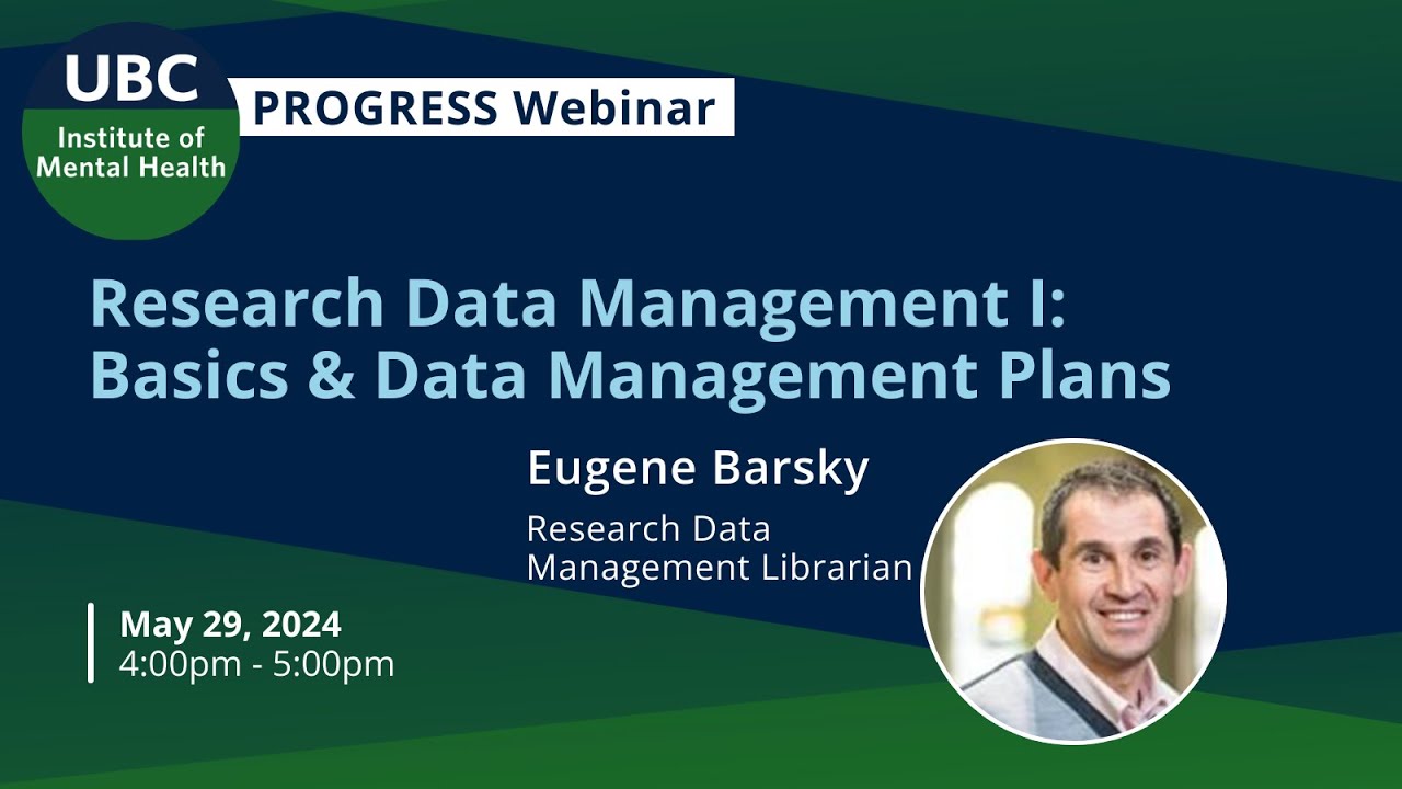 PROGRESS Webinars: Research Data Management I - Basics and Data Management Plans