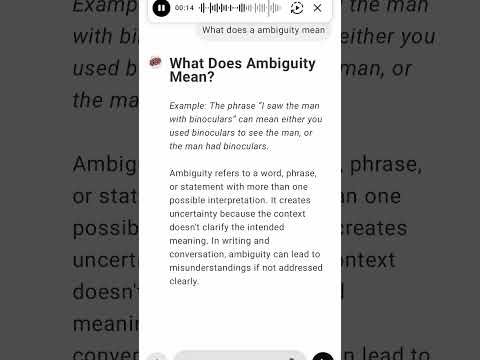 What Does Ambiguity Mean?