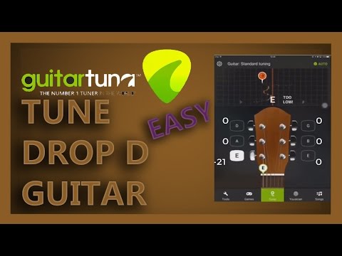 Tune Guitar to DROP D TUNING | GUITAR TUNA Smartphone App | Easiest Way