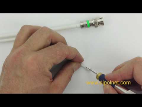 BNC connector Platinum and S-55 quick adapter on CAMSET CCTV cable - Installing