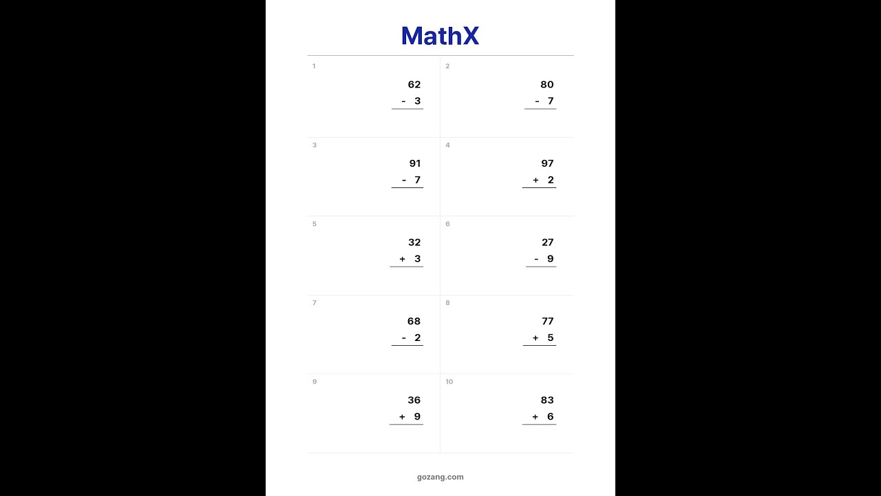 Free Beginner Math Worksheet #6 | Addition & Subtraction Practice