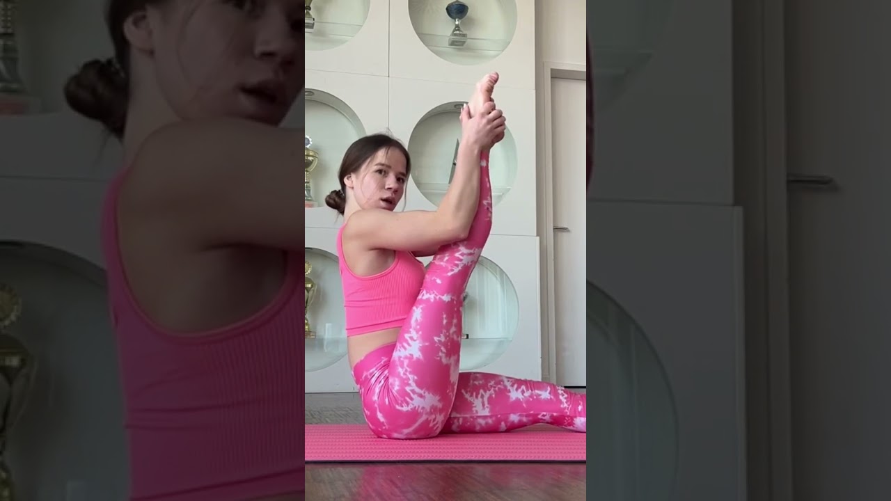 splits exercise. stretching workout - stretch legs. gymnastic exercises. split and oversplit