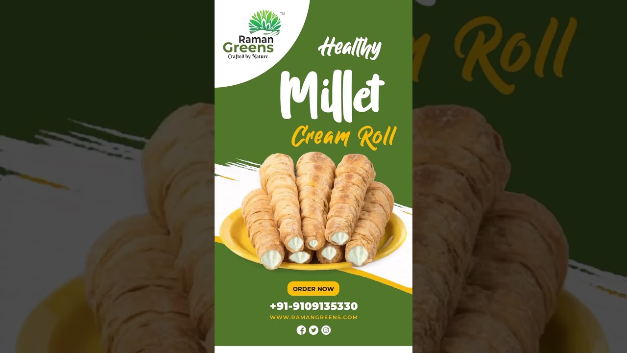 Discover the Range of Healthy Millet Snacks with Raman Greens | Millet Cream Roll
