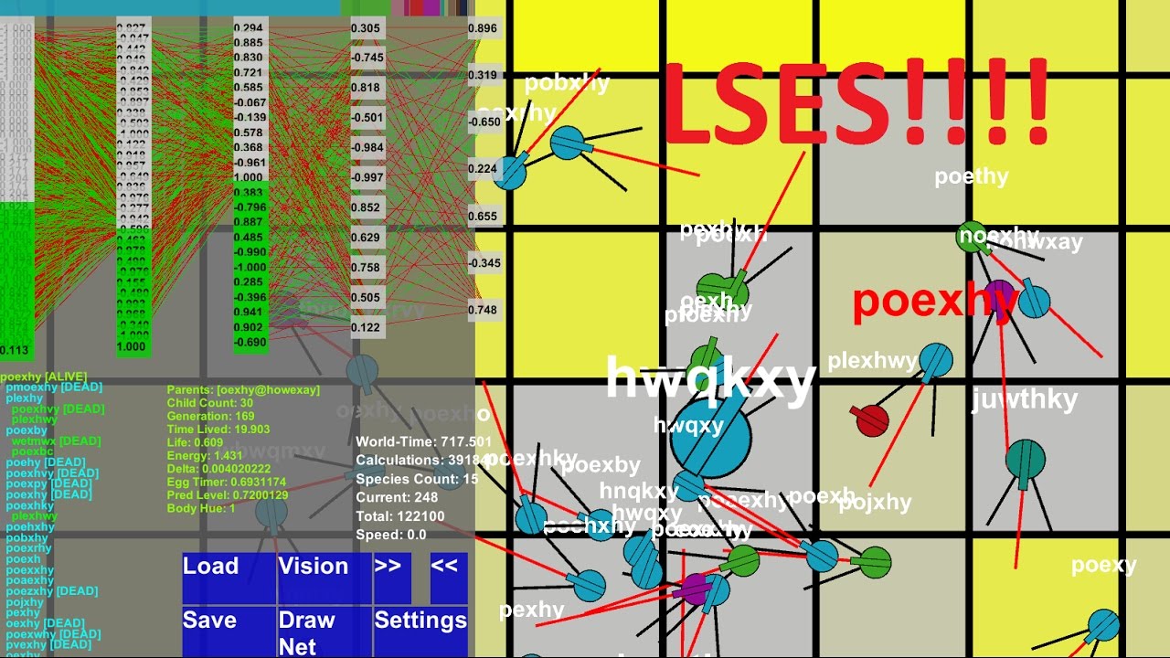 LSES V2.5: Evolution Simulator w/ EGG SYSTEM, GIANTS!, MAP EDITOR, OPTIMIZATION AND MORE