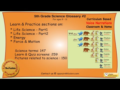 5th Grade Science Glossary # 2 : Learn and Practice Worksheets for home and classroom