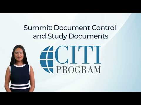 CITI Program Preview - Document Control and Study Documents