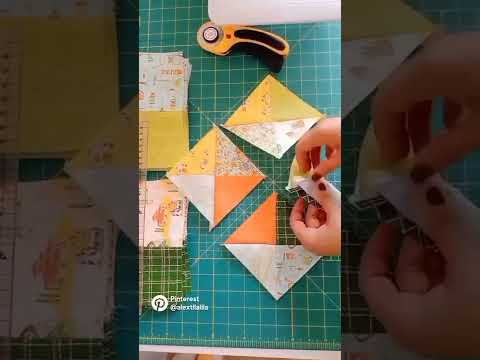 How to make QSTs 4 at a time. Easy Quarter Square Triangle quilting tutorial