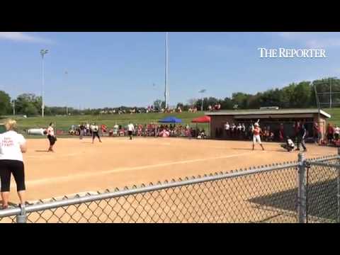 SOFTBALL: Paige Shelly scores on a wild pitch T2 for a 6-1 Souderton lead over Cumberland Valley. #g