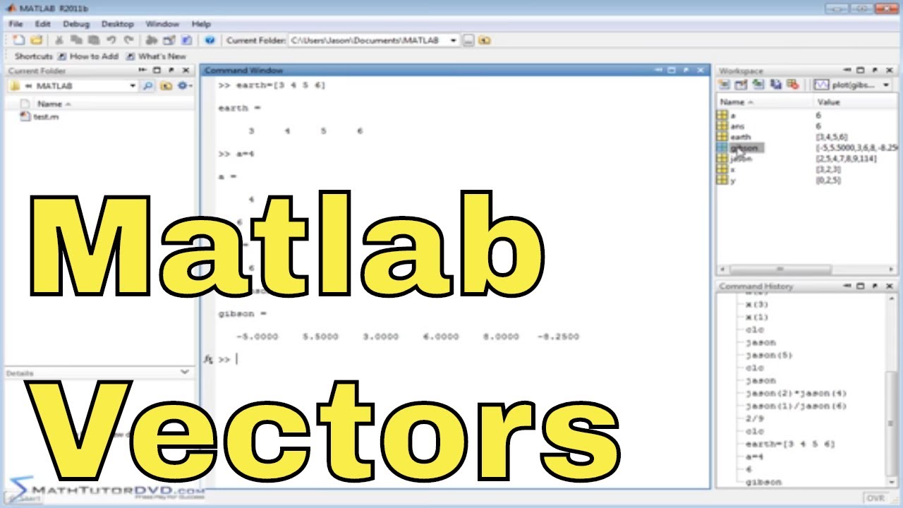 Matlab Tutorial - 23 - Inputting Vectors and Extracting Components