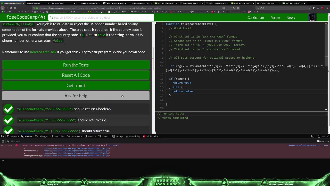 #100DaysOfCode Day 44/100 - JavaScript Algorithms and Data Structures Projects #1