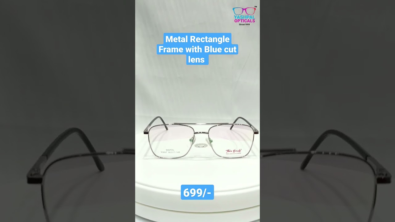 Latest Metal Rectangle Frame With Blue Cut Lens #shorts #viral #trending #latest #premium #trend