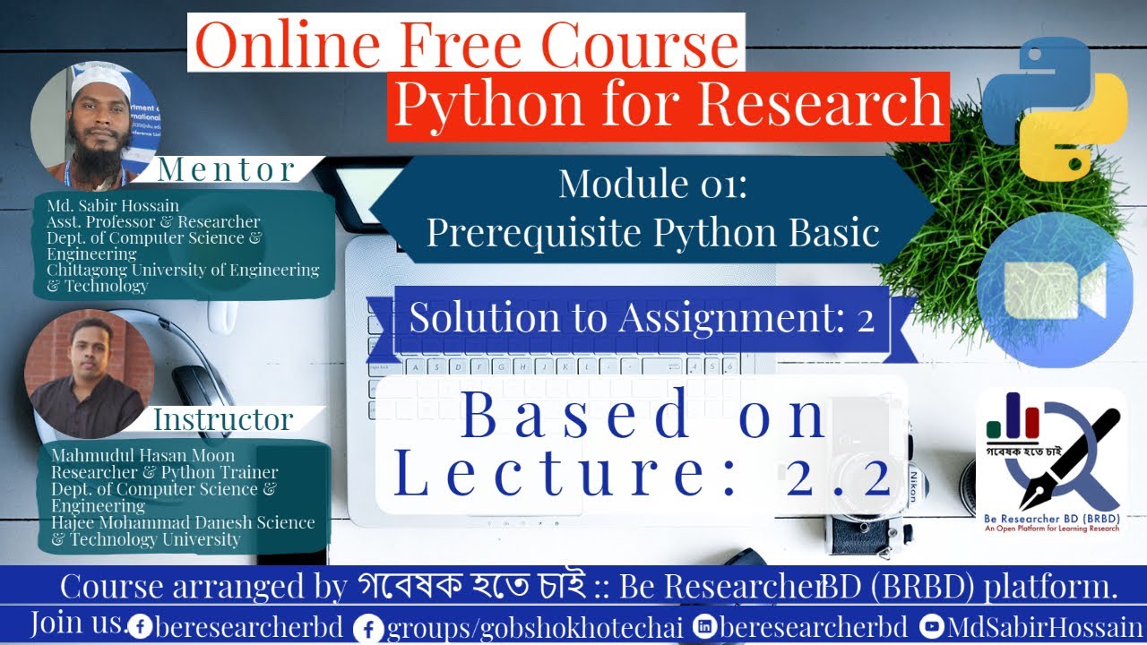 Assignment 2 Solution ।। Input-Output and Comments ।। Python for Research