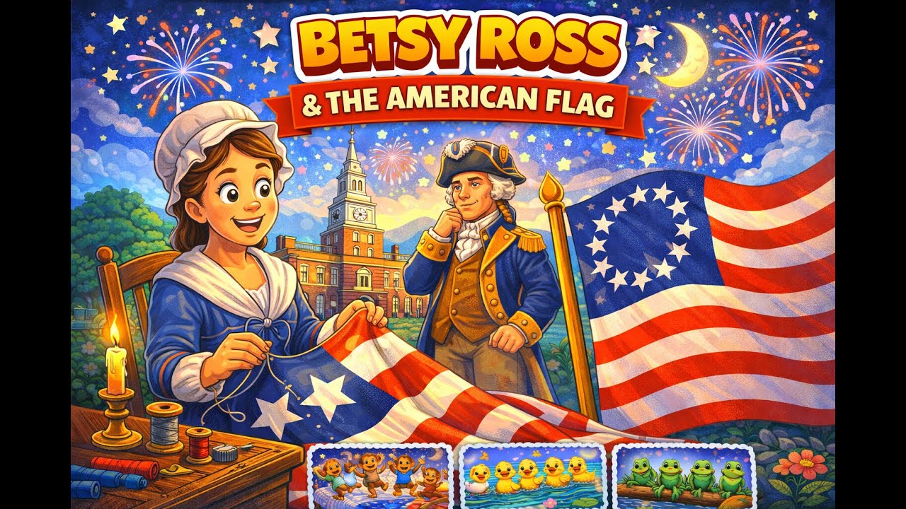 Betsy Ross & the American Flag | Patriotic Kids Song | 4th of July Songs for Children