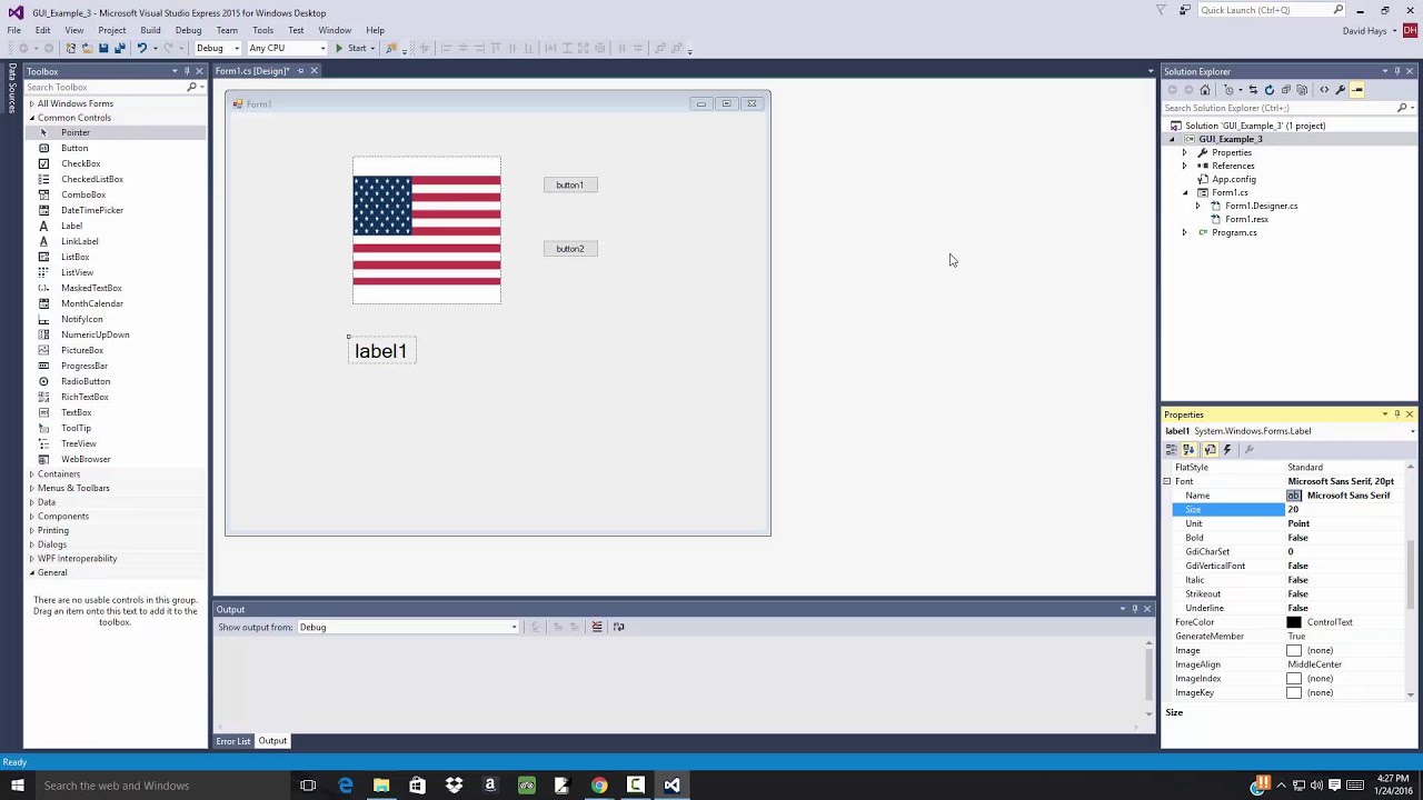 C# Programming - Visual Studio - GUI Creation - Coding Example