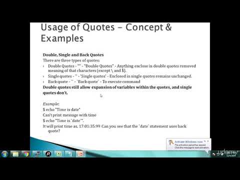 Shell Scripting | LINUX | UNIX | Tutorial | 4 Double, Single and Back Quotes How & Where to use