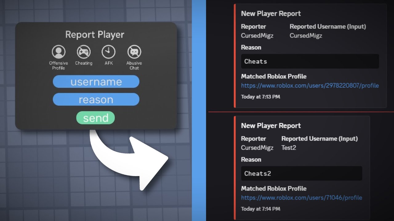 Roblox Player Report UI Showcase
