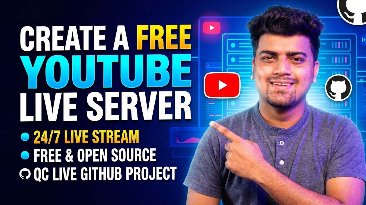 Create a FREE YouTube 24/7 Live Streaming Server | QC Live GitHub Project
