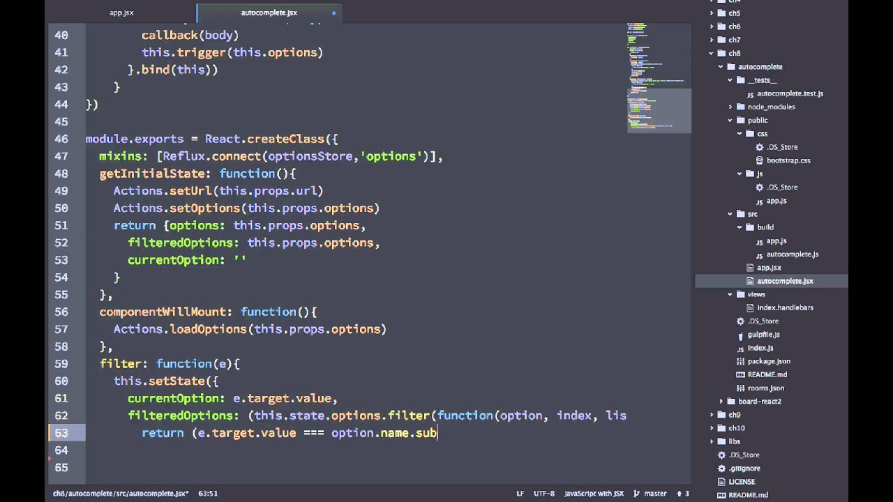 React Quickly Chapter 8 Project: Autocomplete Widget with Express and React 3