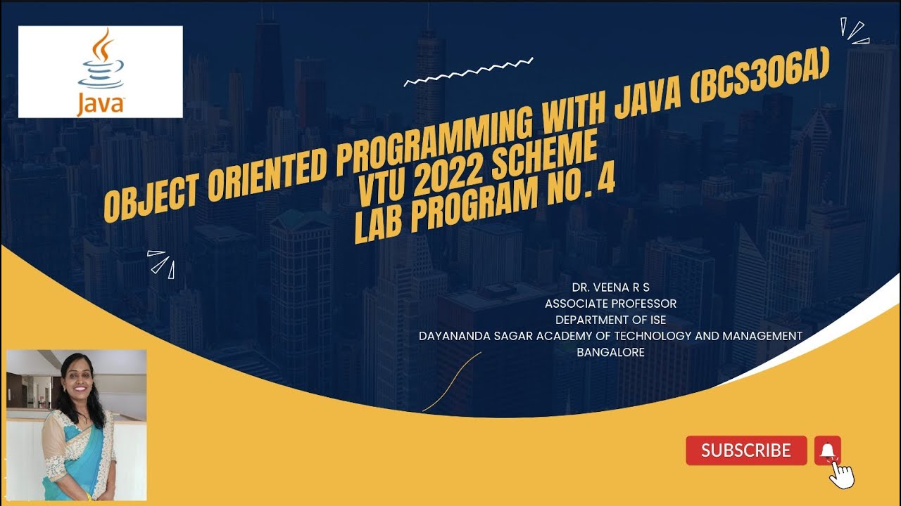Object Oriented Programming With JAVA (BCS306A) | VTU 2022 Scheme | Lab Program-4