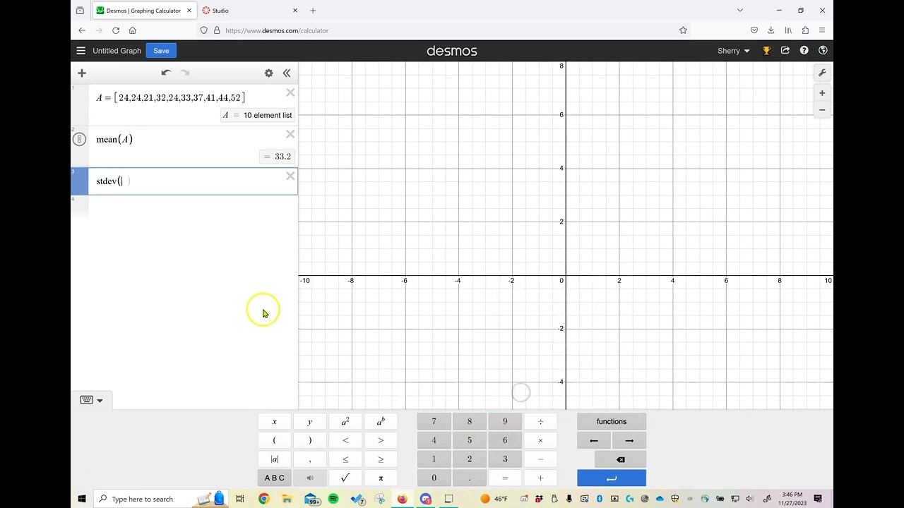 Using Desmos to Calculate Summary Statistics
