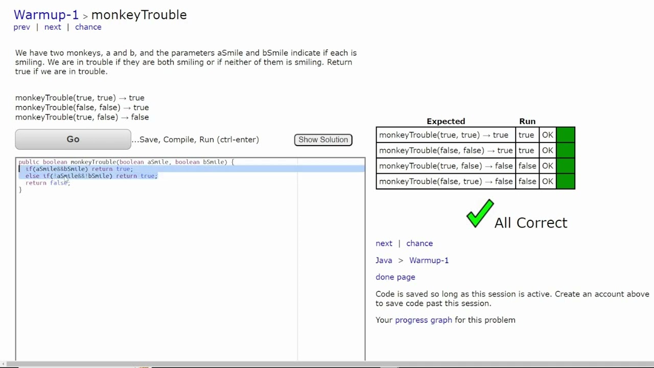 CodingBat Java Warmup-1 Part 1