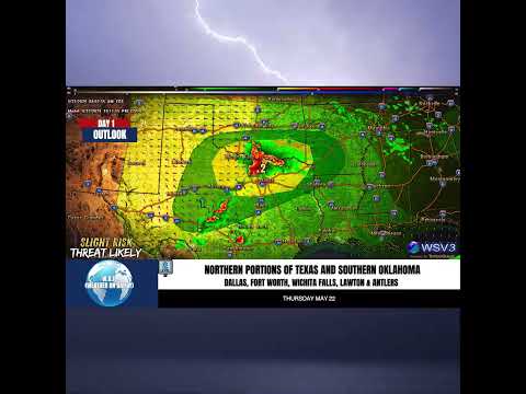 🌩️ Convective Outlook Day 1: Threat Likely! TX & OK Hail Threat Today! 5/22/25 #shorts