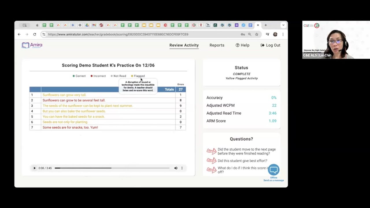Live Walkthrough with Amira Learning