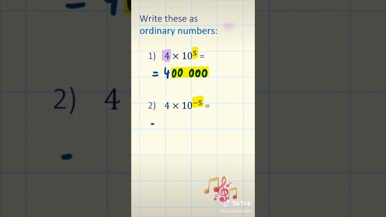 3. STANDARD FORM / SCIENTIFIC NOTATION | write as ordinary numbers | GCSE Revision Flashcard TikTok