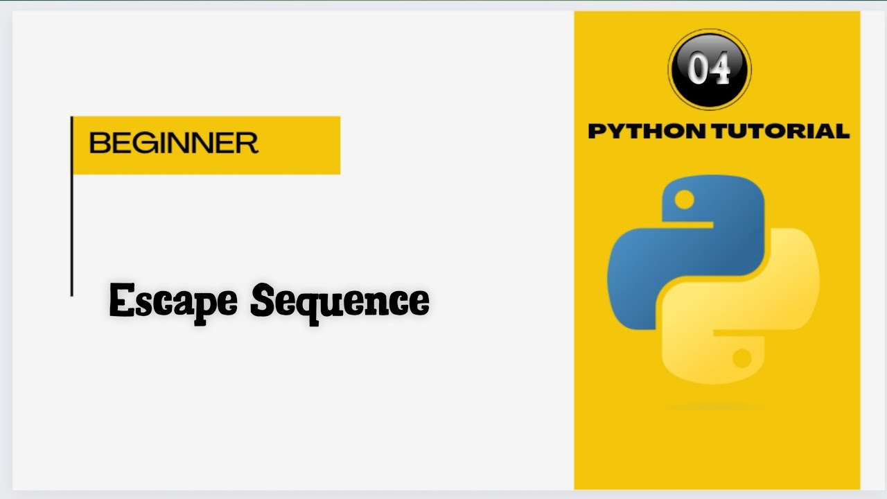 #4 python tutorial for beginners। Escape Sequence in python।
