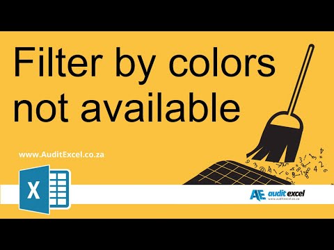 Filter by color not showing in Excel