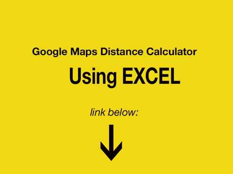 Google Maps Distance Calculator using Excel