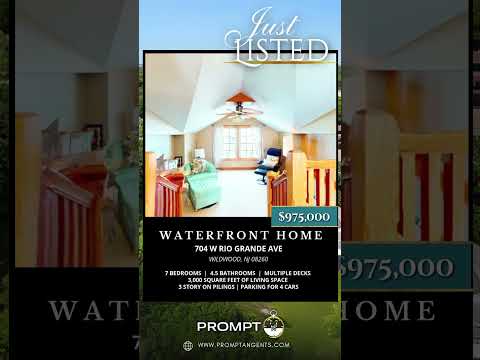 Wildwood Dream Home with Water Views! 🏖️ | 7 Beds, 4.5 Baths | Just Over the Bridge!